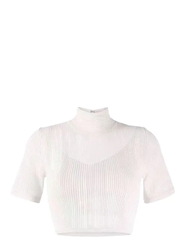Fendi Cropped Knit Top - Neutrals