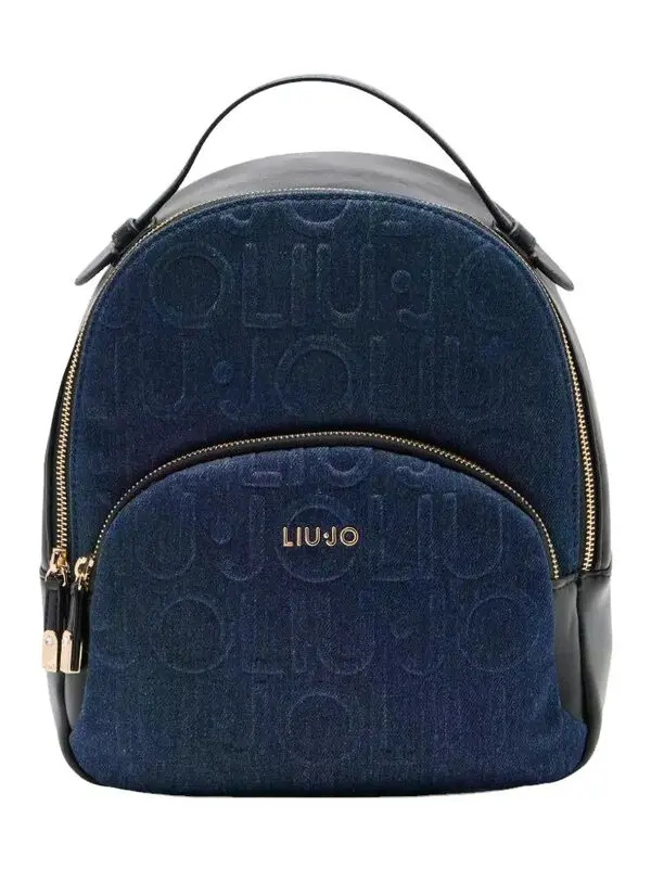 Liu Jo Logo-embossed Denim Backpack - Blue