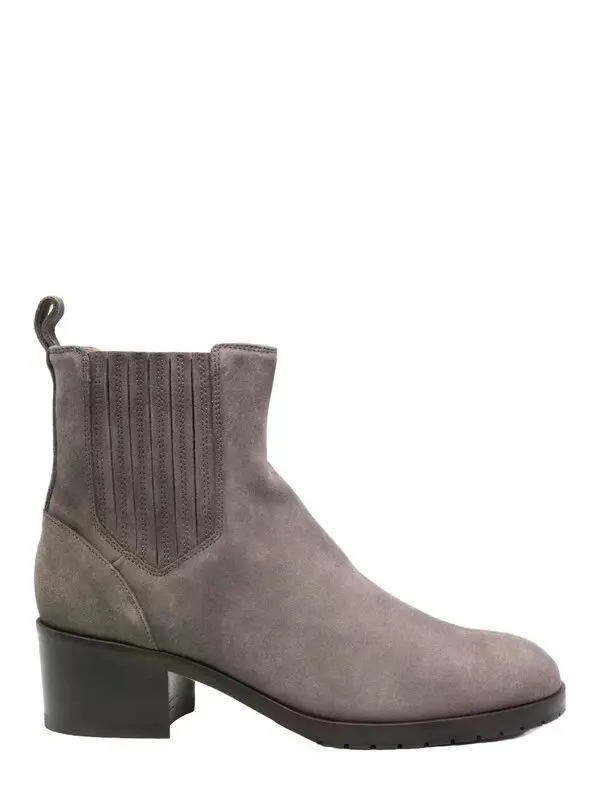 DOUCAL'S 50mm Suede Boots With Elastic Panels - Grey