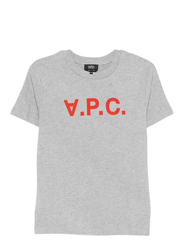 A.p.c. Logo Print Cotton T-shirt - Grey