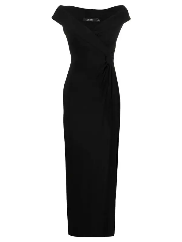 Ralph Lauren Sleeveless Pinched-waist Gown - Black