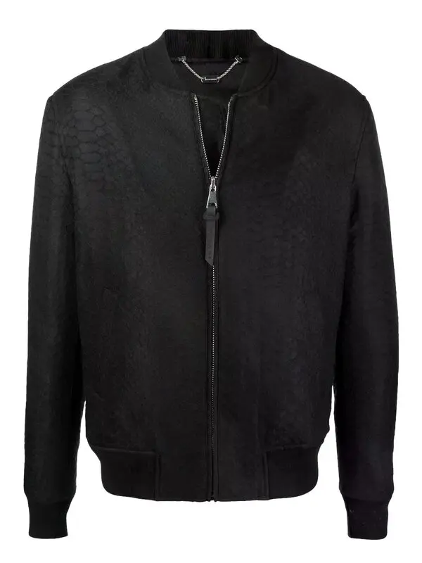 BILLIONAIRE Animalier-print Bomber Jacket - Black