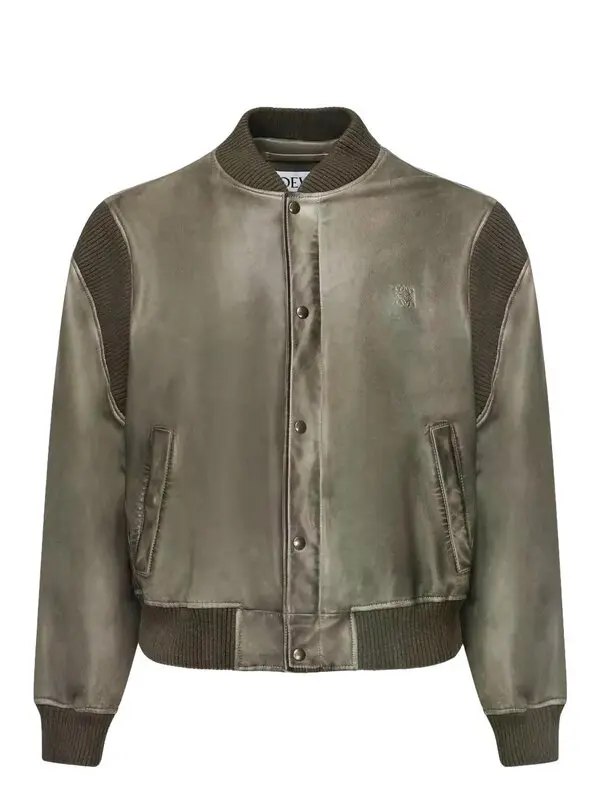 Loewe Debossed-logo Bomber Jacket - Green