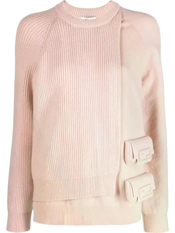 Fendi Layered Jumper With Utility Pockets - Pink
