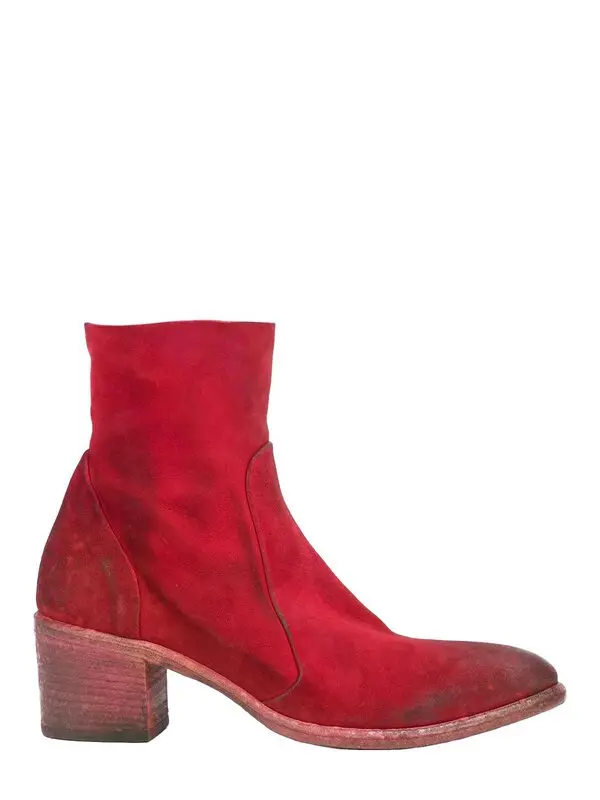 MADISON MAISON Suede Ankle Boots - Red