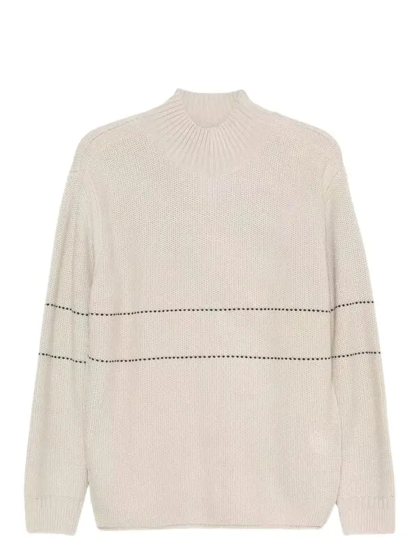 Emporio Armani High-neck Striped Sweater - Neutrals