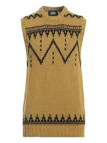 Alpha Studio Sleeveless Two-tone Knit Sweater - Military Green