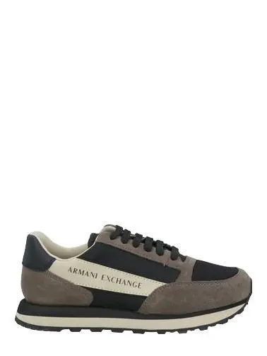 Armani Exchange Leather And Textile Low-top Sneakers - Grey