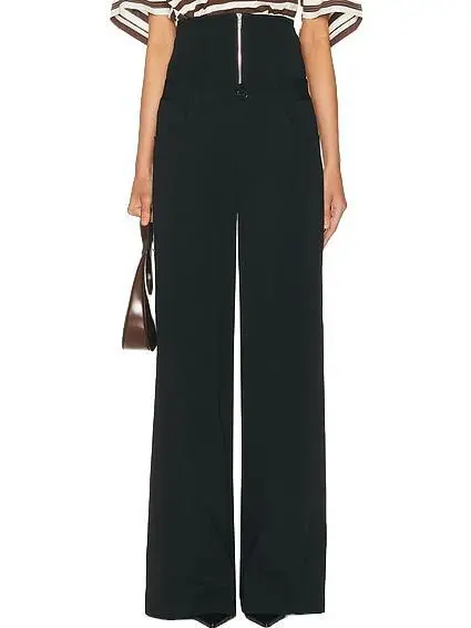Monse Corseted Wide Leg Trouser - Black
