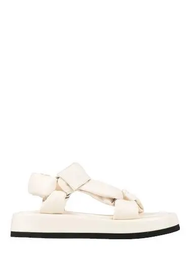Peserico Ivory Leather Ankle Strap Sandals - White