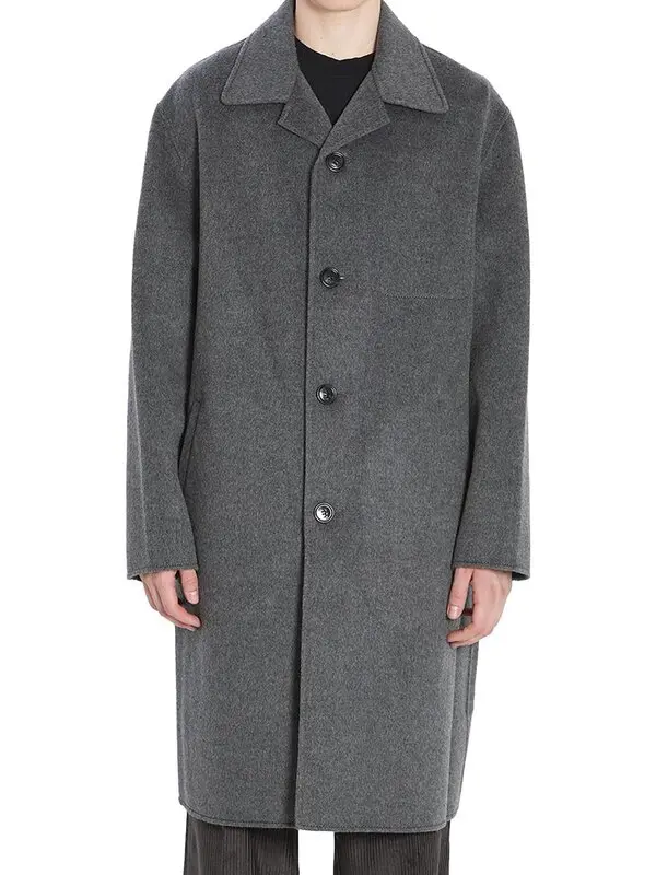 Ami Wool And Cashmere Coat - Grey