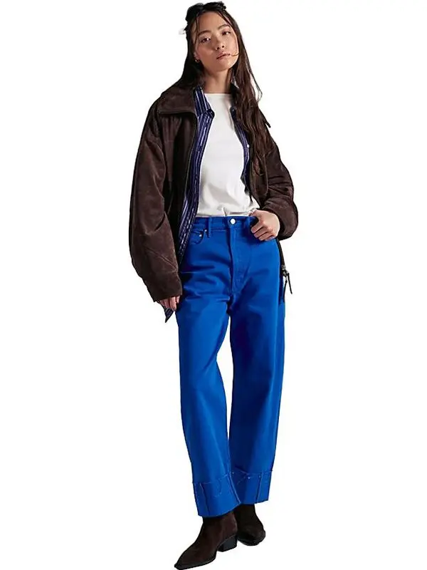 MOTHER The Half-pipe Ankle Cuff Jeans - Mikonos Blue