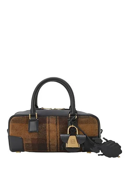 Loewe Amazona 23 Tartan Shoulder Bag - Tan/black