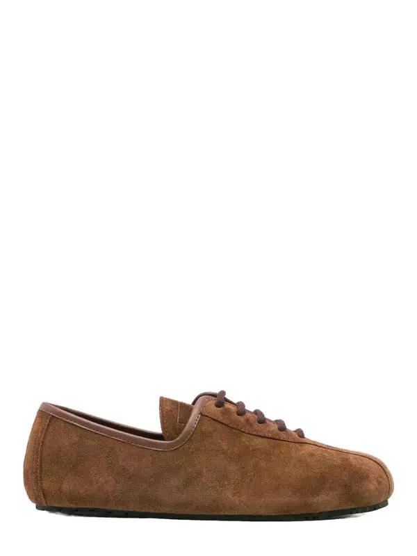 Plan C Lace-up Suede Sneakers - Brown