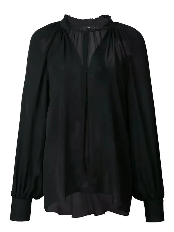 Voz Bishop Sleeve Blouse - Black