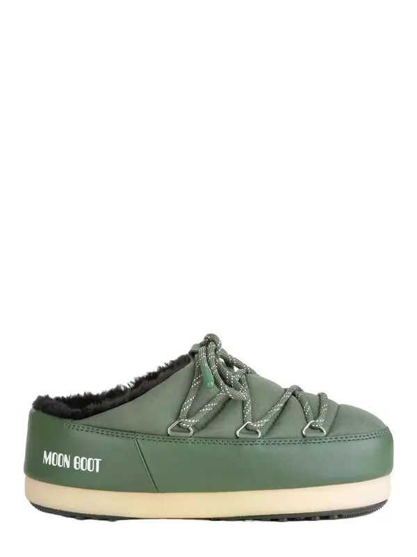 Moon Boot Padded Lace-up Mule Boots - Green