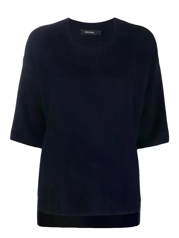 LISA YANG Short-sleeve Cashmere Jumper - Blue