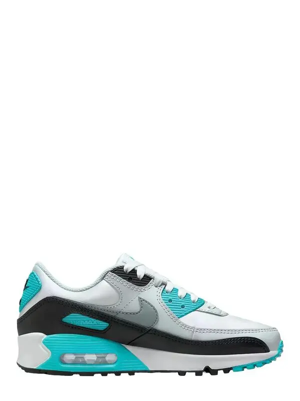 Nike Air Max 90 White Teal Nebula Sneakers - Grey