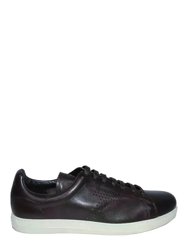 TOM FORD Perforated Leather Sneakers - Brown