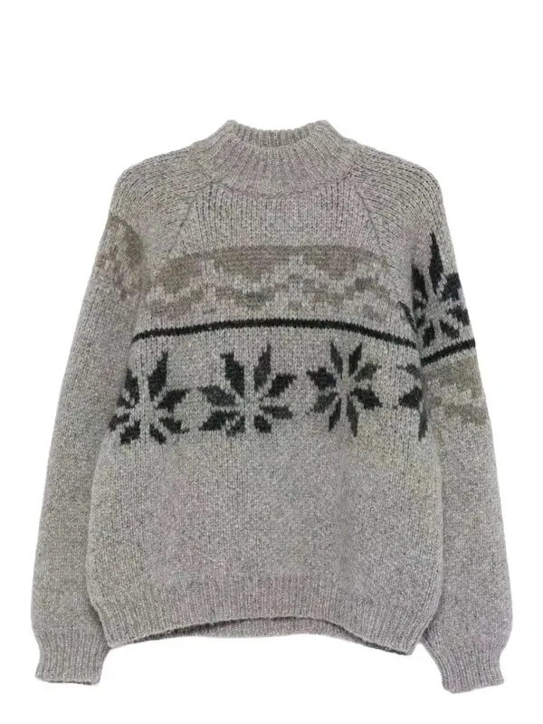 MAGLIANO Floral-pattern Mock-neck Sweater - Grey