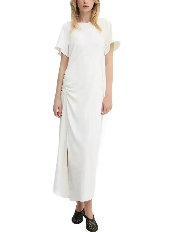 SAMSOE SAMSOE Ruched Midi Dress - White