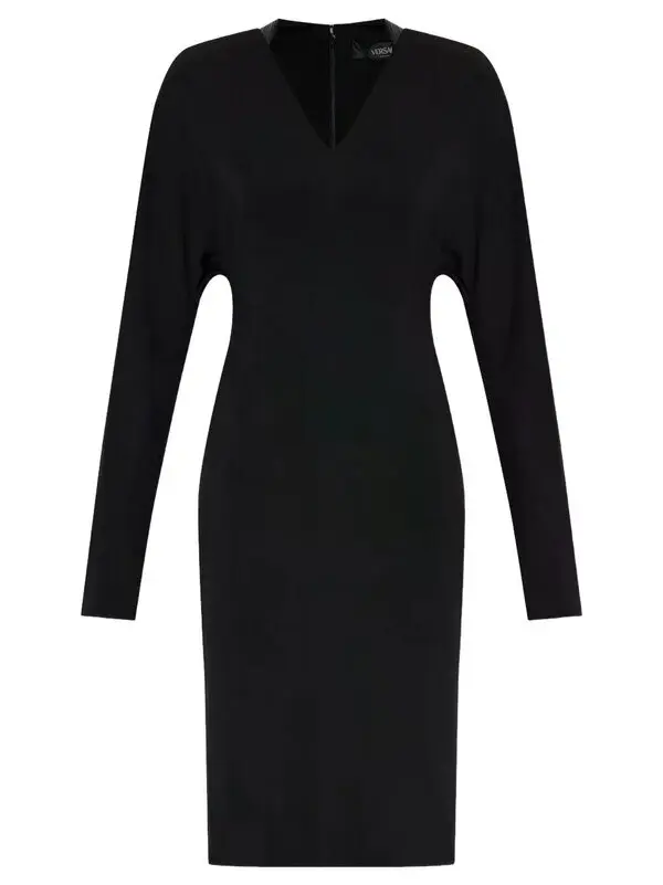 Versace V-neck Long-sleeve Mini Dress - Black
