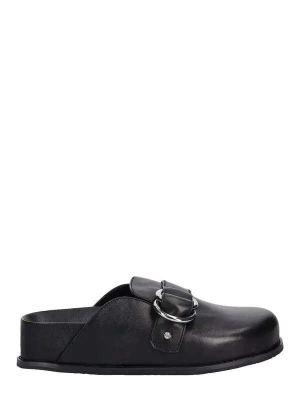 Michael Kors Jaden Ring-buckle Leather Slides - Black