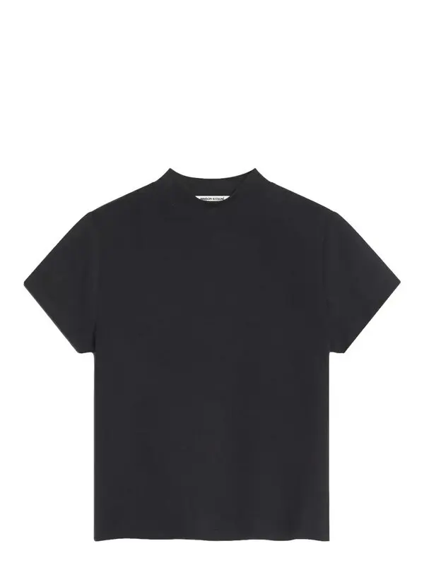 Maison Kitsuné Mock-neck Short-sleeve T-shirt - Black