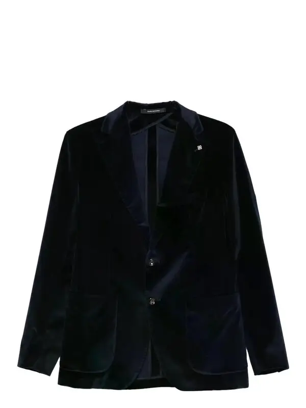 Tagliatore Velvet Patch-pocket Blazer - Blue