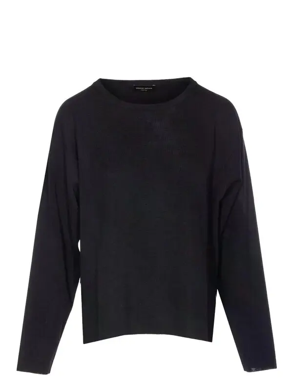 ROBERTO COLLINA Crew-neck Long-sleeve Sweater - Black
