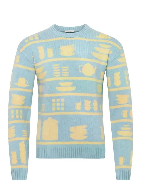 JW Anderson Patterned Crew-neck Sweater - Blue