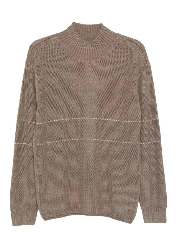 Emporio Armani High-neck Striped Sweater - Brown