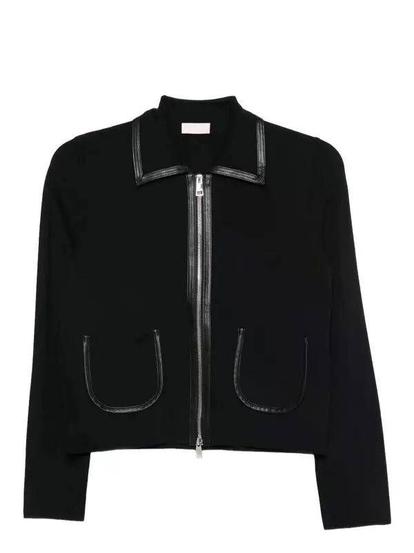 Liu Jo Leather-trimmed Zip-front Jacket - Black