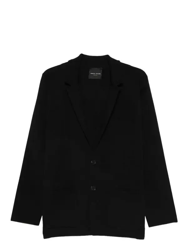 ROBERTO COLLINA Buttoned Patch-pocket Cardigan - Black