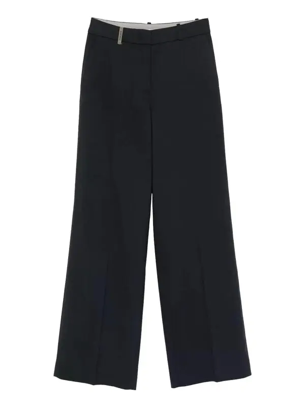 Peserico Straight-leg Wool Trousers - Blue