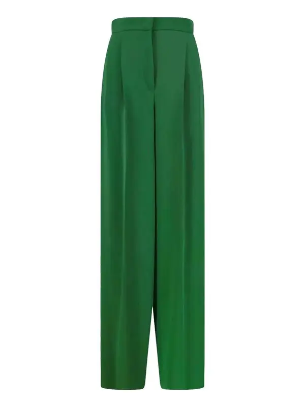 Max Mara Pleated Straight Trousers - Green