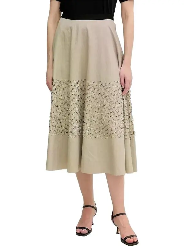 SANDRO FERRONE Circle-cut A-line Midi Skirt - Green
