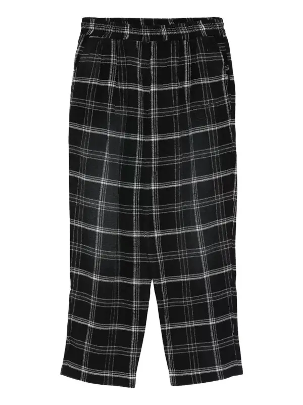 Joshua Sanders Checked Elastic-waist Trousers - Black
