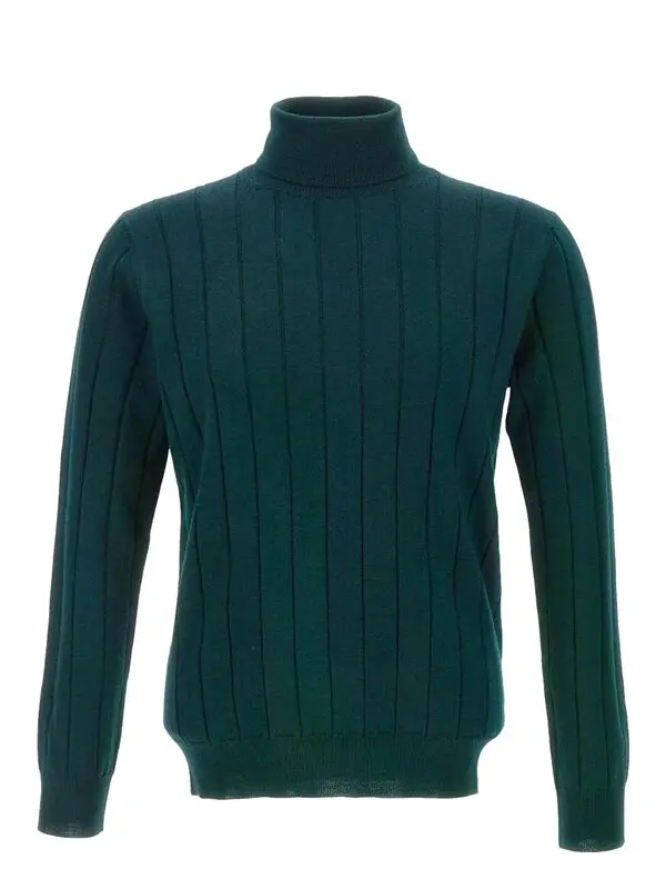KANGRA Turtleneck Ribbed Sweater - Green