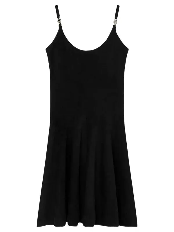 Versace Embellished Scoop-neck Mini Dress - Black