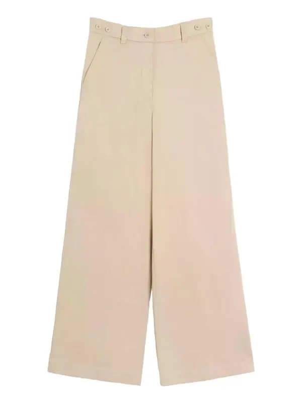 Max Mara High-waisted Wide-leg Trousers - Neutrals