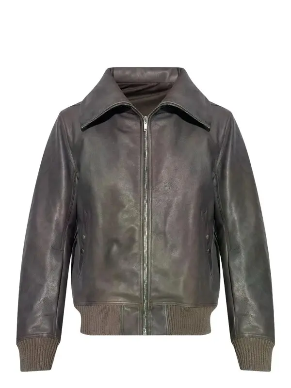 Rick Owens Blixa Dracollar Leather Jacket - Brown