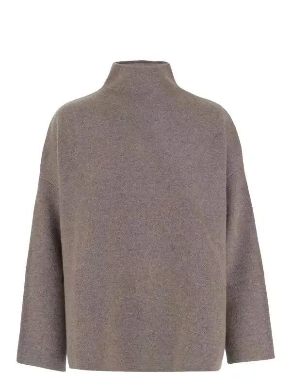 OLIVER LATTUGHI High-neck Drop-shoulder Cashmere Sweater - Grey