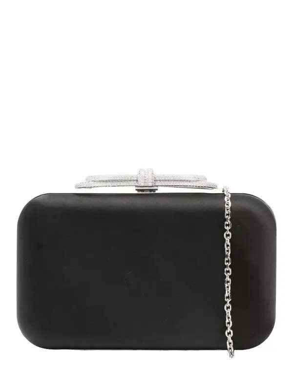 Mach & Mach Crystal-embellished Bow Clutch - Black