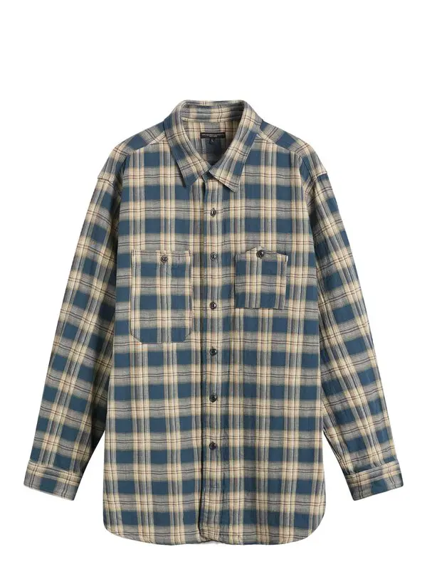 Engineered Garments Plaid Jacquard Work Shirt - Navy