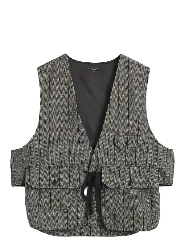 Engineered Garments Herringbone Wool Fowl Vest - Dark Grey