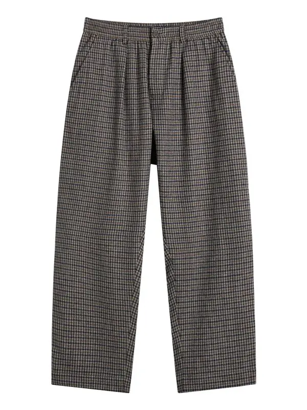Universal Works Houndstooth Wool Oxford Pant - Charcoal