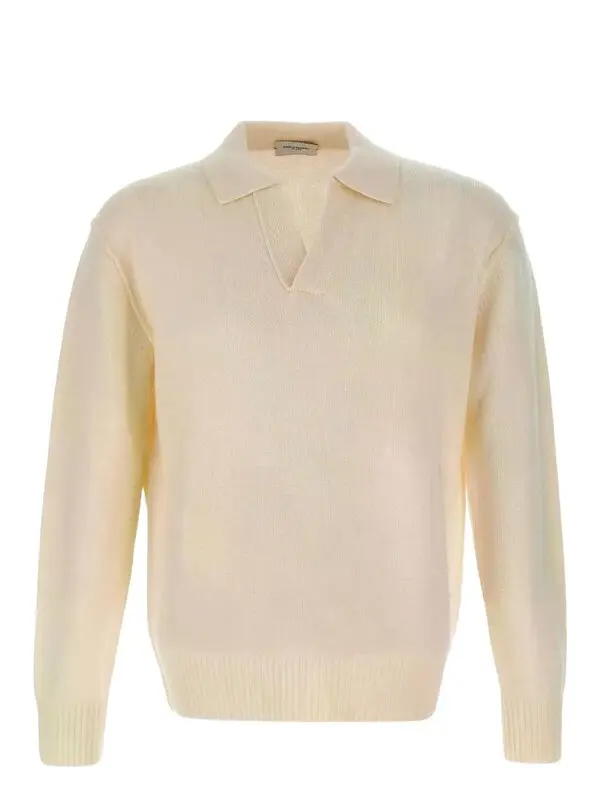 PAOLO PECORA Polo-collar Wool Sweater - Neutrals