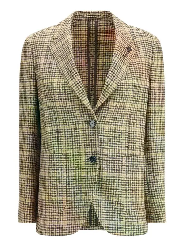 LARDINI Checked Two-button Blazer - Neutrals