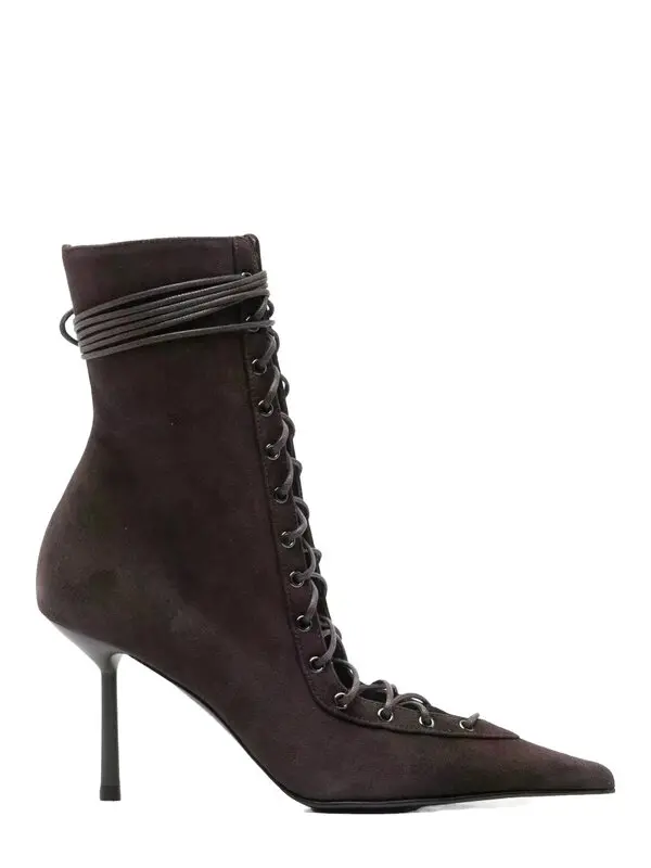 LE SILLA Colette 80mm Lace-up Ankle Boots - Brown